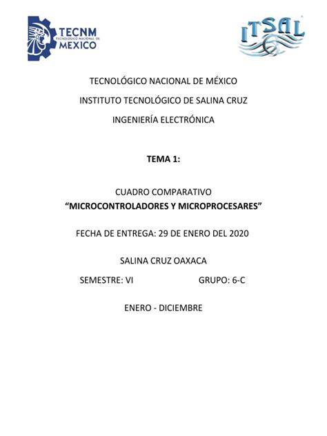 Cuadro Comparativo Pdf Microcontrolador Microprocesador