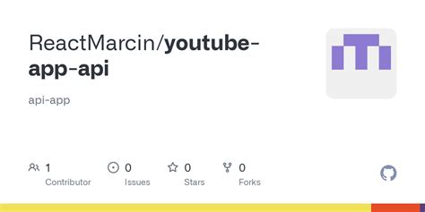 GitHub ReactMarcin Youtube App Api Api App
