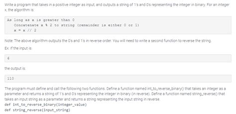 solved write a program that takes in a positive integer as