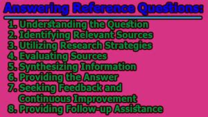 Answering Reference Questions Library Information Management