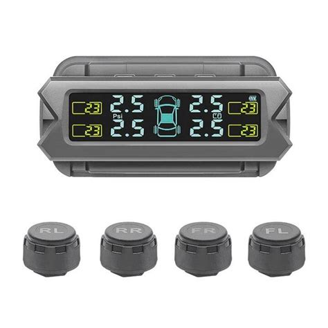 Solar Tpms Tire Pressure Monitoring System Temperature Warning Car Tyre Pressure Monitor 4