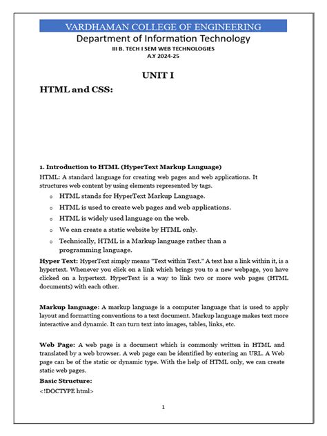 Unit I Pdf Html Element Html Unit I Pdf Html Element Html