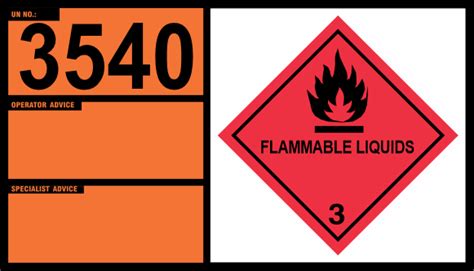 Un 3540 Articles Containing Flammable Liquid N O S Class 3 The Safety Signage Company