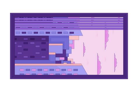 초고층 건물 저녁 창문 90도 회전 라인 만화 평평한 일러스트레이션 도시 풍경 역전 2d 선형 물체 백색 배경에 고립된 역전