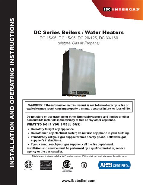 hc 125 condensing boiler installation and warranty documents