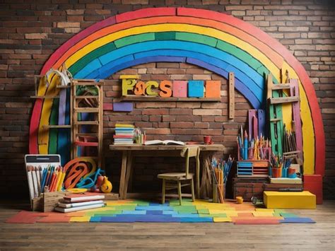 Premium Photo Colorful Babe Classroom Backdrop Design