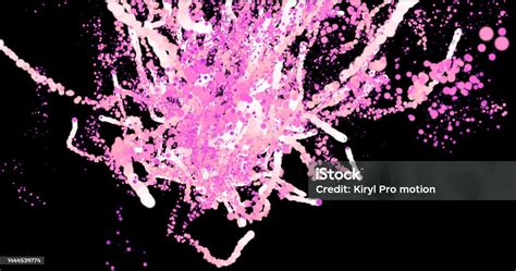 추상적인 아름다운 보라색 입자 폭발 밝은 빛나는 연기 마법 에너지 효과 검은 배경 3차원 형태에 대한 스톡 사진 및 기타 이미지 3차원 형태 검은색 닦기 Istock