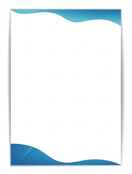 A4 Invoice Template With Minimalist Design Border Gradient Blue Wave Pattern At The Top And