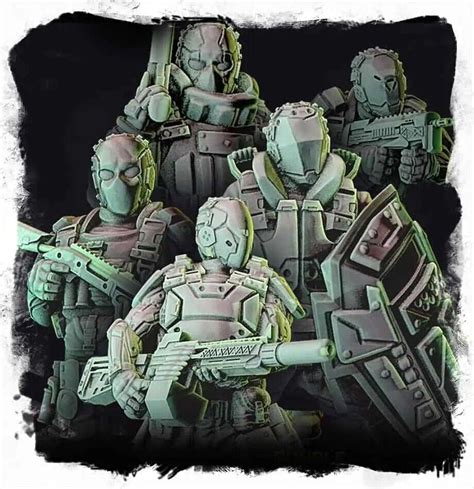 Cyberpunk Alpha Troopers 5 Cyberpunk Resin Miniatures 4559758103