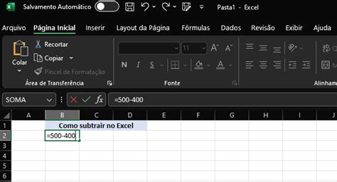 Como Subtrair No Excel