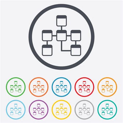 Database Sign Icon Relational Database Schema Stock Vector Image By