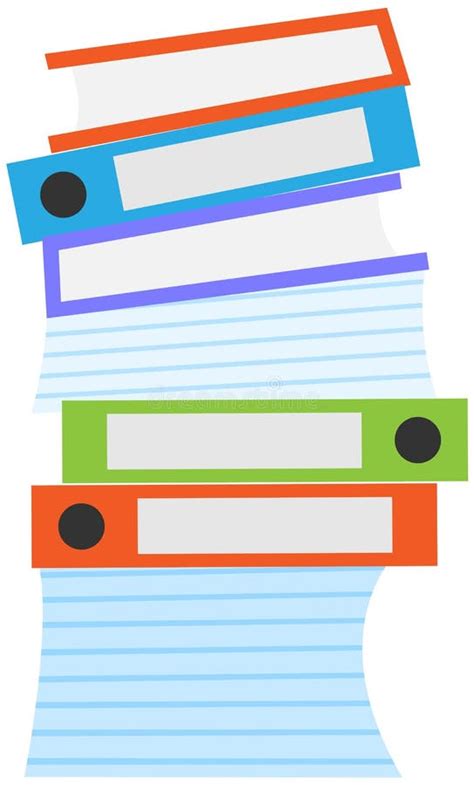Stack Of Documents And Assignments On Folder Paper Sheets With Tasks