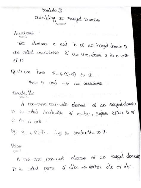 Abstract Module 3 Divisibility In Integral Domian Pdf
