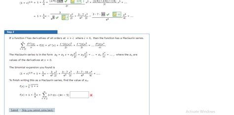 solved use the binomial series to find the maclaurin series