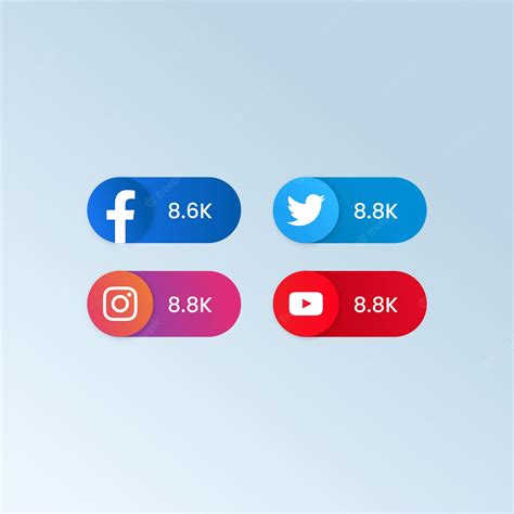 premium vector social media share buttons or notifications