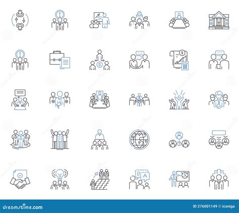 Corporate Framework Line Icons Collection Structure Policies