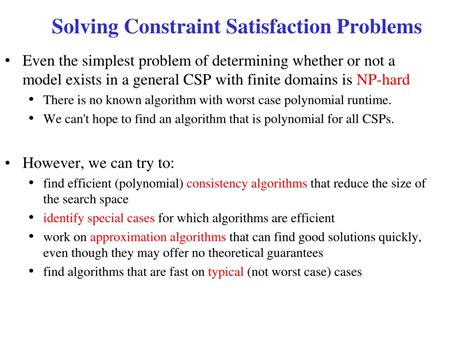 Ppt Computer Science Cpsc 502 Lecture 3 Constraint Satisfaction Problems Ch 4 Powerpoint