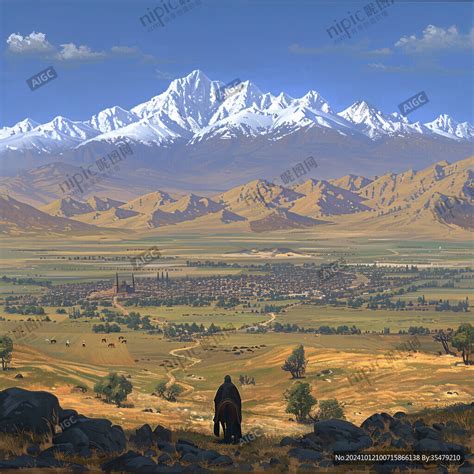 Ai创作图新疆草原插画 青藏高原插画 新疆风景牛肉干插画 新疆牧场插画 哈萨克插画 手绘草原草雪山 雪山草地荒漠 青藏地区插画 禾木风景插画 蒙古草原插画 雪山草地荒野 蒙古海报蒙古旅行景点