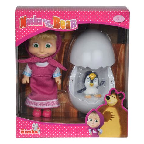 Masha En De Beer Penguin In Egg Thimble Toys