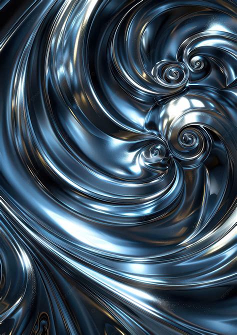 A Swirling Metallic Texture With Reflective Surfaces And Intricate Patterns Background Wallpaper