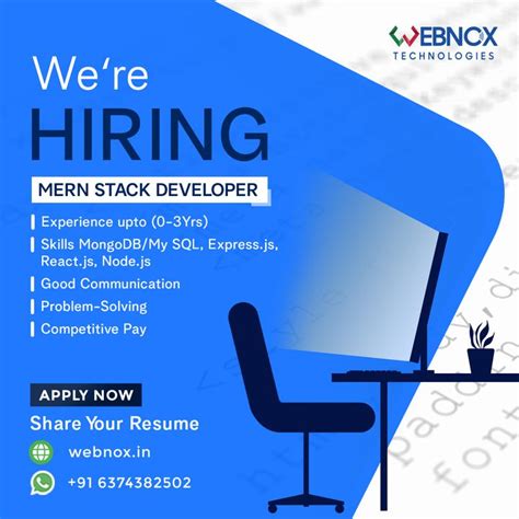Hiring Mernstackdeveloper Fullstackdeveloper Nodejs Mongodb Expressjs Developerjobs
