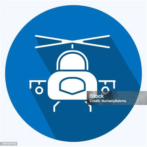 Hélicoptère Militaire Iconique Convient Pour Le Symbole De Léducation Style Dombre Longue