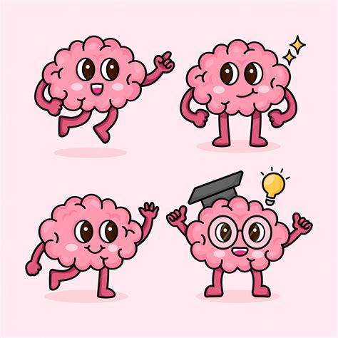 Premium Vector Hand Drawn Brain Cartoon Illustration