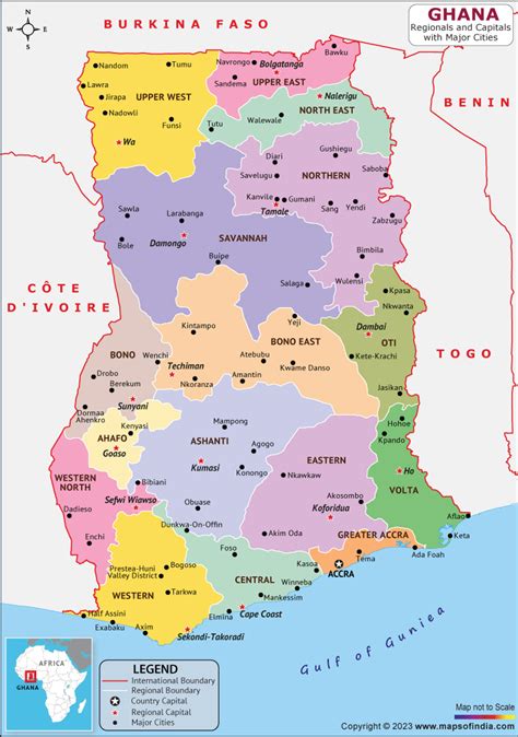 Ghana Map Of Africa Political Map Of Ghana Ezilon Maps Surve