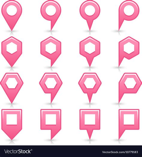 Flat Pink Color Map Pin Sign Location Icon Vector Image