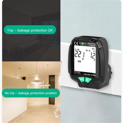 디지털 스마트 소켓 감지기 Rcd 콘센트 전기 회로 차단기 파인더 Ac 30v 250v 전압 및 제로 접지 전압 멀티미터 테스터기 검전기 테스터기 디지털 전압계 전동 멀티