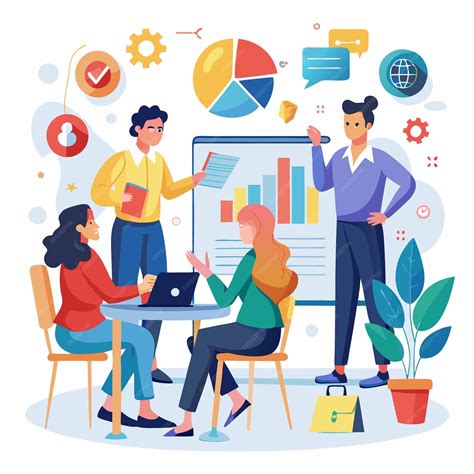 Teamwork Collaboration Discussing Data Insights For Success Premium Ai Generated Vector