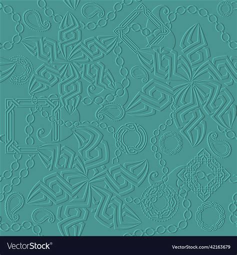 3d geometric textured seamless pattern embossed vector image
