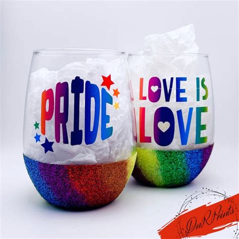 Gay Pride Wine Glasses Etsy