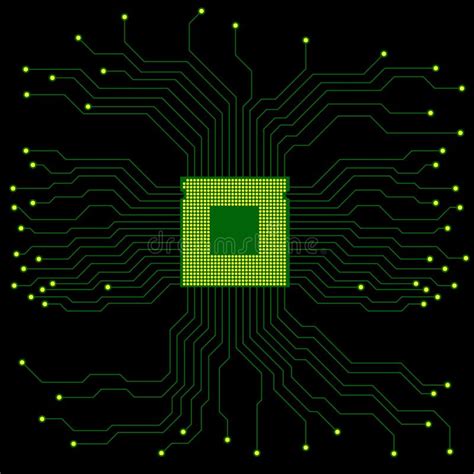 Cpu Microprocessor Microchip Stock Vector Illustration Of Board Diode 213280282