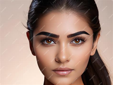 Premium Ai Image Indian Girl Flaunting Perfectly Styled Eyebrows For