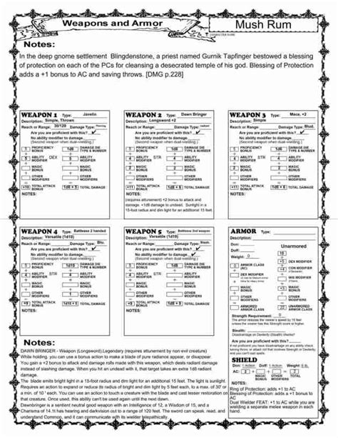 Dandd 5e Character Sheet And Folio Dungeon Master Assistance