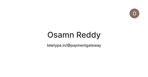 Osamn Reddy — Teletype