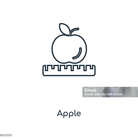 애플 개념 선 아이콘입니다 선형 애플 개념 개요 기호 디자인입니다 이 간단한 요소 그림 사용할 수 있습니다 웹 및 모바일 Ui Ux가 0명에 대한 스톡 벡터 아트 및 기타