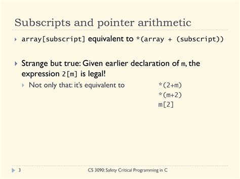 C Arrays Reek Ch 8 Cs 3090 Safety Critical Programming In C Ppt