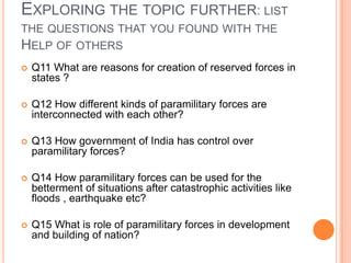 Indian Paramilitary Forces Presentation Pptx