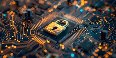 Premium Photo Symbolism Of A Padlock On A Microchip Board In The