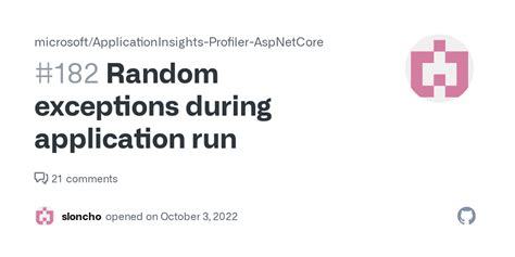 random exceptions during application run · issue 182 · microsoft