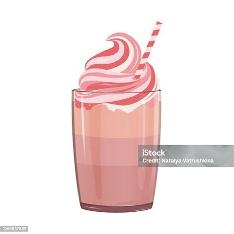 밀크 쉐이크 벡터 일러스트레이션 휘핑 크림 딸기 초콜릿 튜브와 밀크 쉐이크 배너 딸기 크림과 튜브 포스터 메뉴 인쇄 메뉴 보드 전단지 광고와 커피 꿈 0명에 대한 스톡 벡터