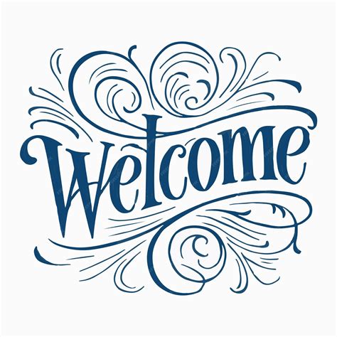 Decorative Welcome Typography With Playful Font On White Background