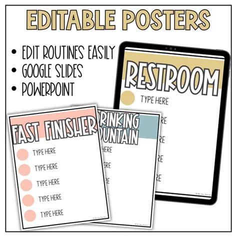 Classroom Routines And Procedures Posters For Elementary Classroom Management