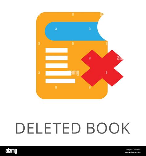 Yellow Book With Cross Symbol For Deleting Information Stock Vector