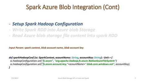 azure blob storage api for scala and spark pptx data storage and warehousing computing