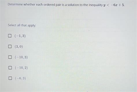 Solved Determine Whether Each Ordered Pair Is A Solution To Chegg