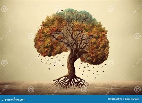 A Tree In The Shape Of A Human Brain Generative AI Stock Illustration Illustration Of