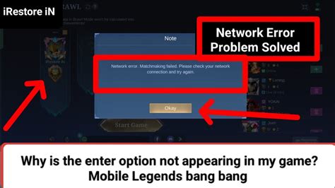 Network Error Matchmaking Failed Mobile Legends How To Fix Error Problem In Mobile Legends